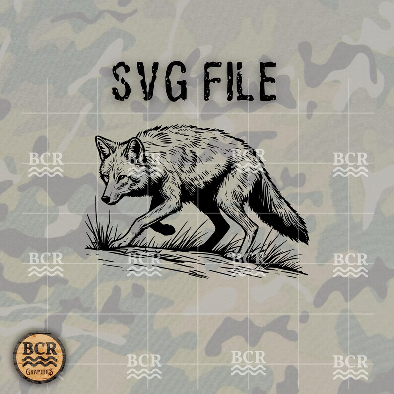 Coyote SVG, Stalking Coyote SVG, Coyote Hunting SVG, Coyote Digital ...