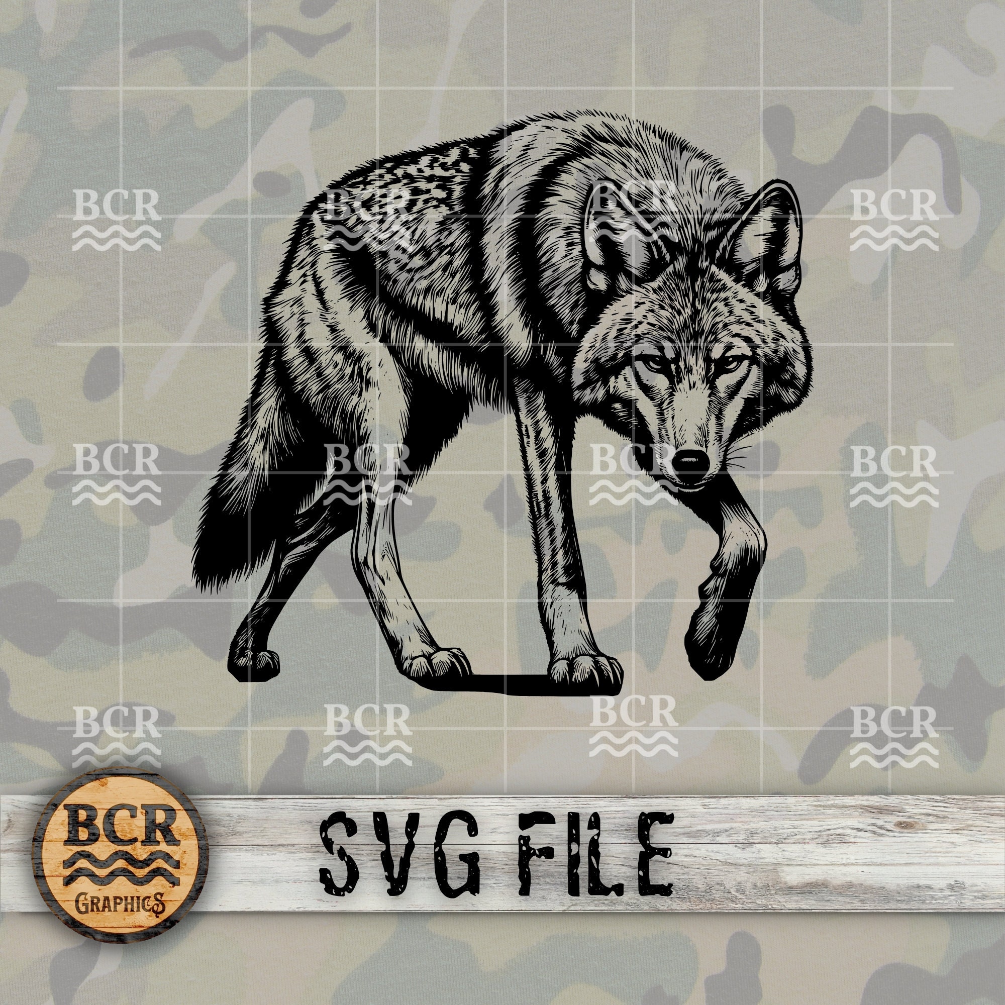 Coyote SVG, Stalking Coyote SVG, Coyote Hunting SVG, Coyote Digital ...