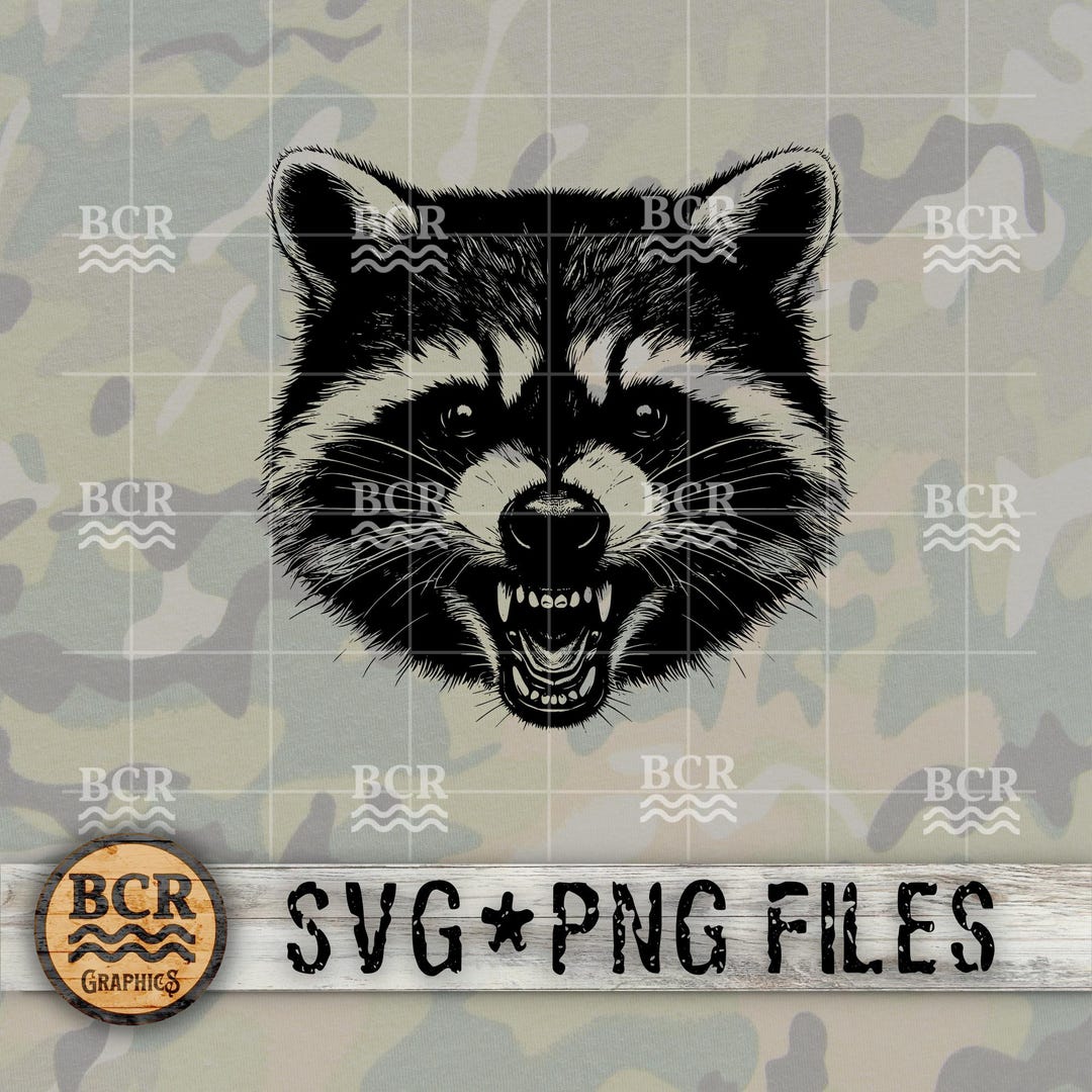 Raccoon SVG, Raccoon Face SVG, Raccoon Digital Download, Angry Raccoon ...