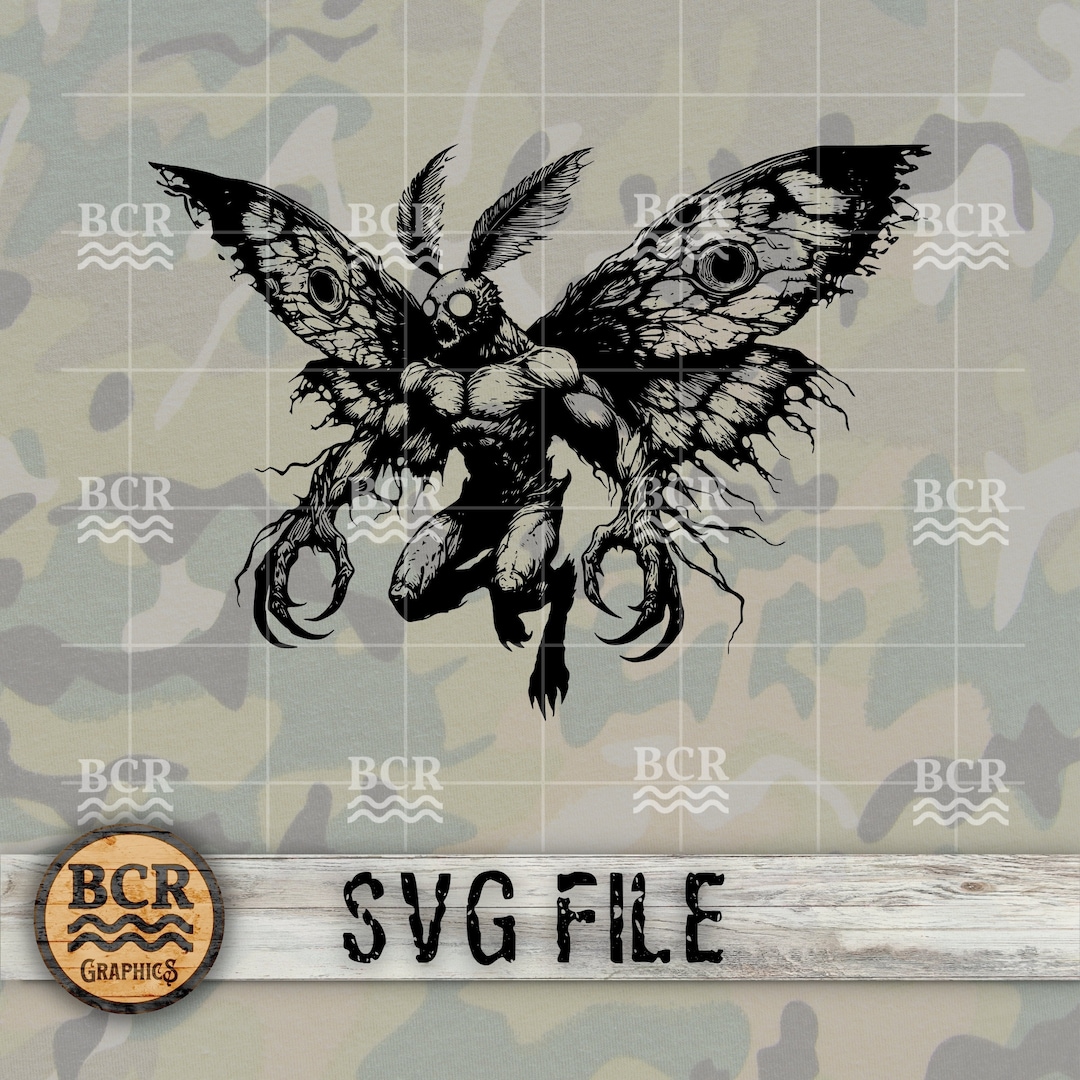 Mothman SVG, Monster SVG, Mothman Vector, Mothman Download ...