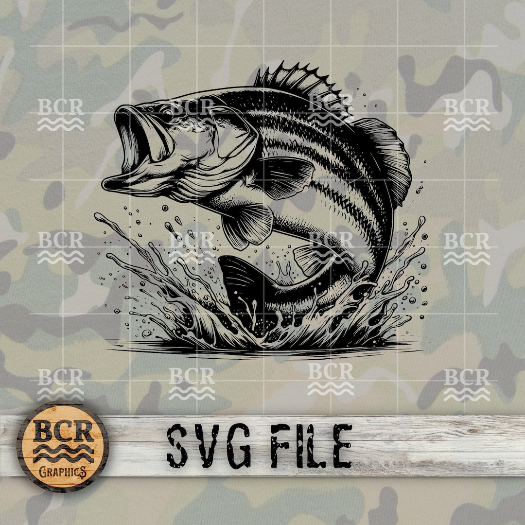 Largemouth Bass SVG, Bass Fishing SVG, Largemouth Bass Digital Download ...