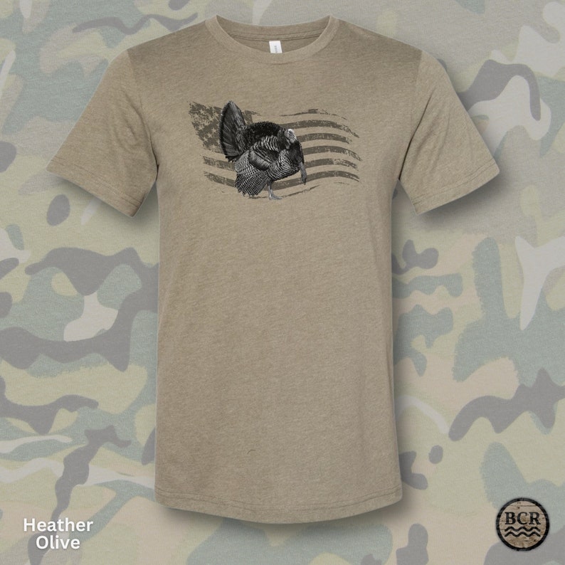 Turkey Hunting Shirt, Wild Turkey Flag Shirt, American Flag Shirt ...