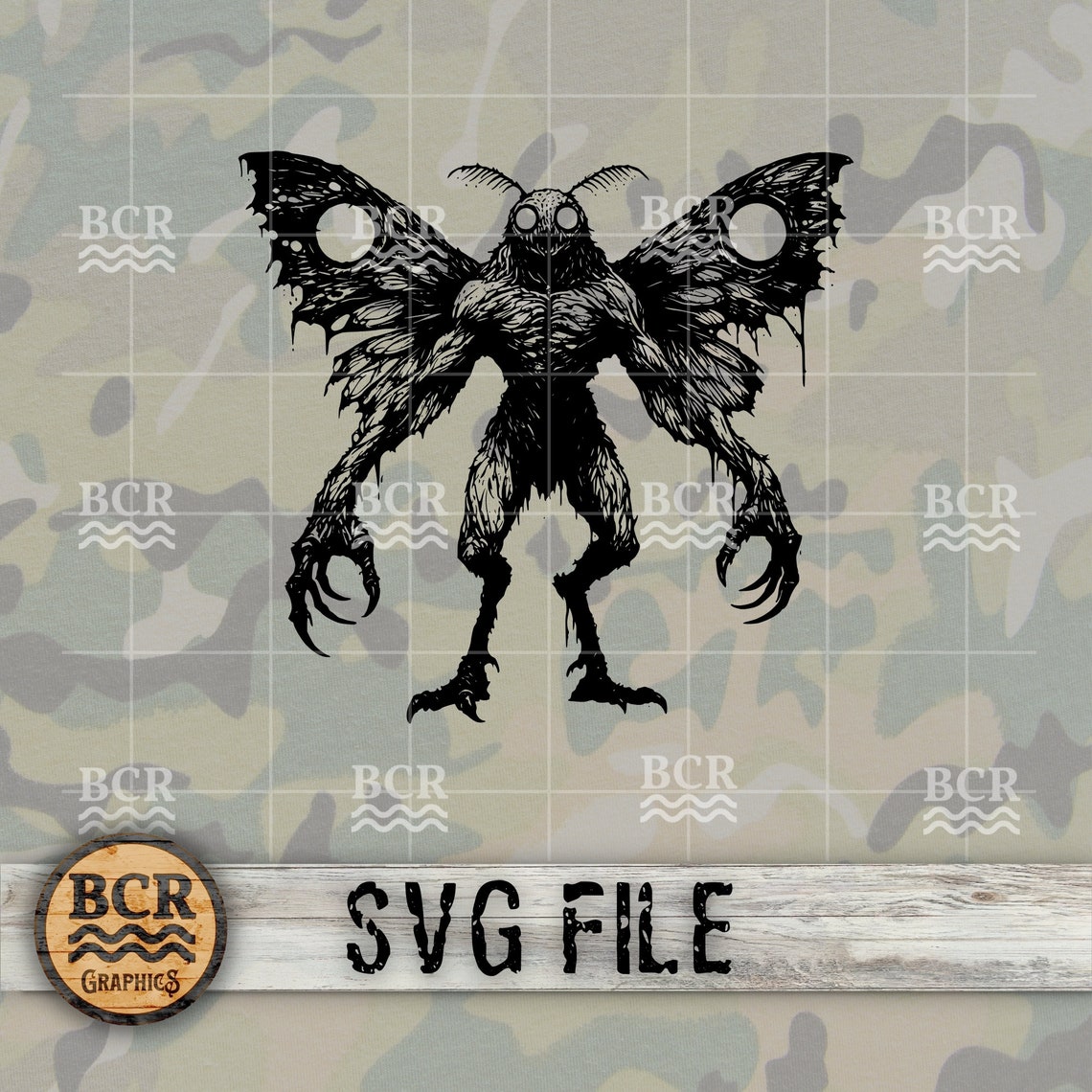 Mothman SVG, Monster SVG, Mothman Vector, Mothman Download ...