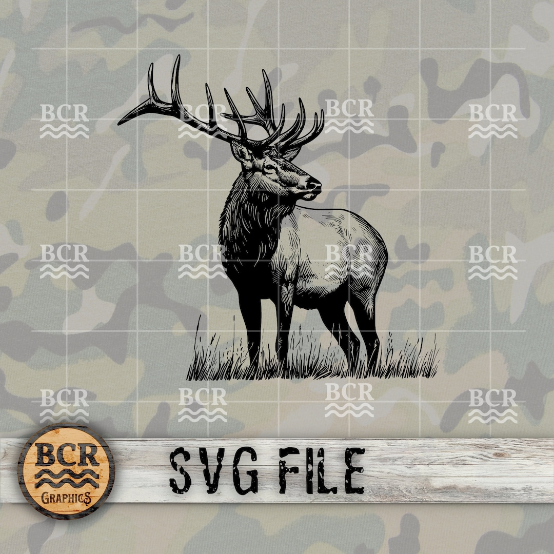 Big Bull Elk SVG, Elk SVG, Bull Elk Digital Download, Elk Hunting ...