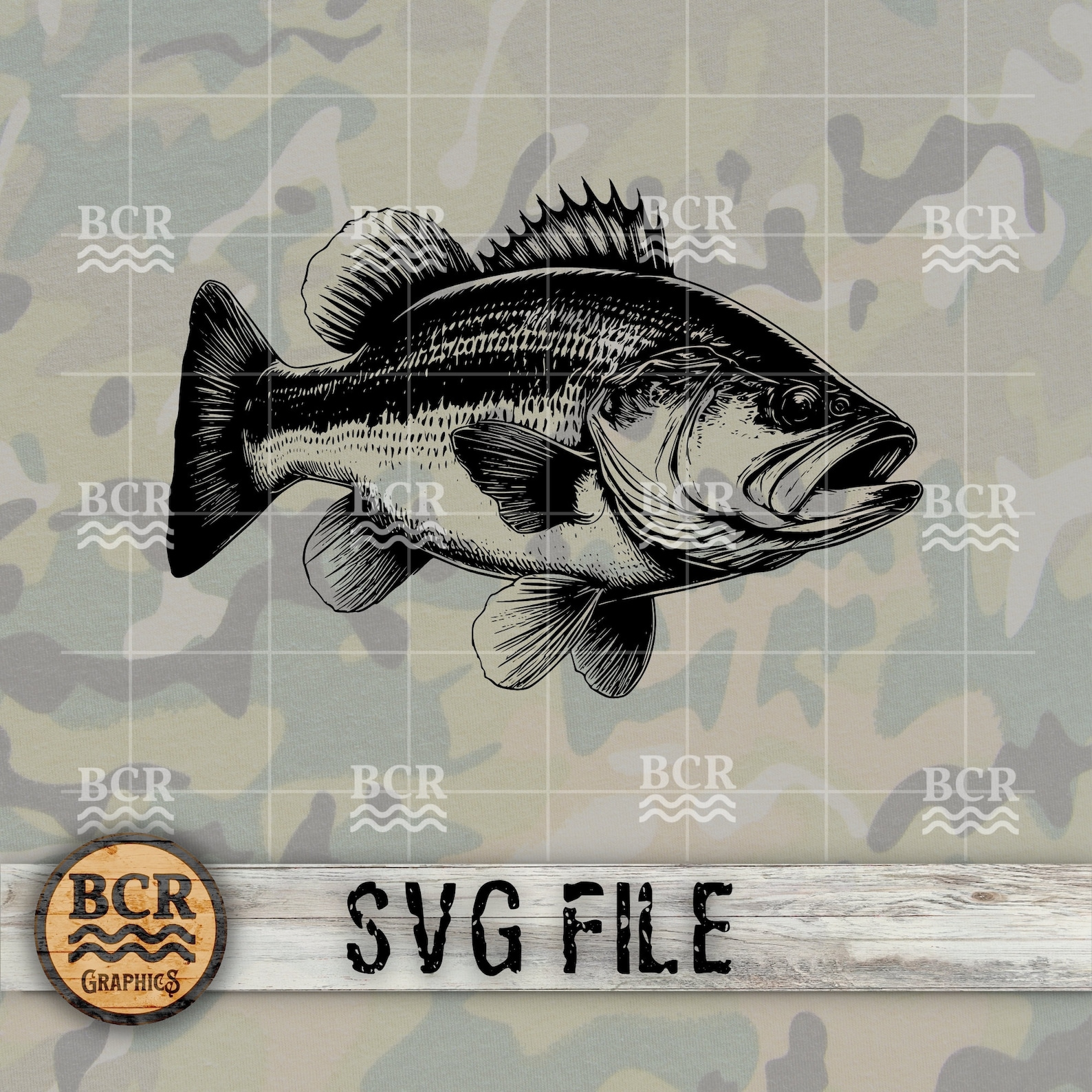 Largemouth Bass SVG, Bass Fishing SVG, Largemouth Bass Digital Download ...