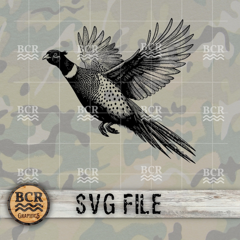 Ring Necked Pheasant SVG, Flying Pheasant SVG, Pheasant Digital ...