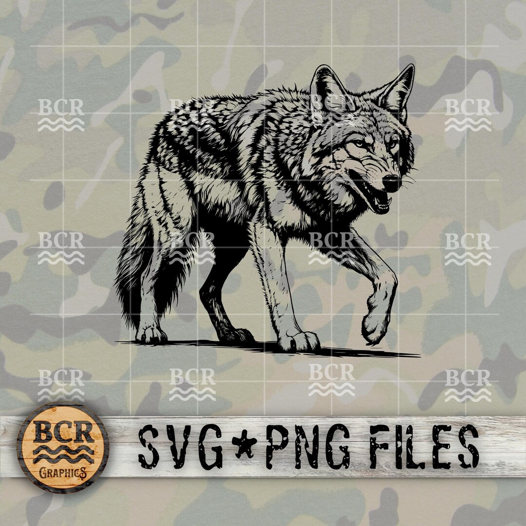 Coyote SVG, Aggressive Coyote SVG, Coyote Hunting SVG, Coyote Digital ...