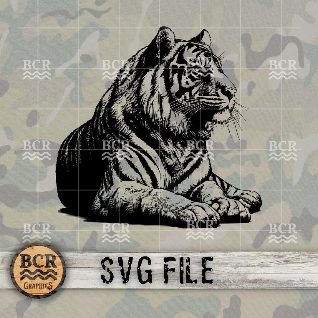 Tiger SVG, Bengal Tiger SVG, Tiger Laying Down SVG, Tiger Digital ...