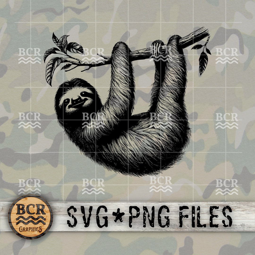 Sloth SVG, Sloth PNG, Three Toed Sloth SVG, Three Toed Sloth Png, Sloth ...