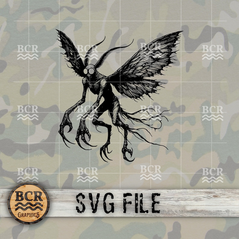 Mothman SVG, Monster SVG, Mothman Vector, Mothman Download ...