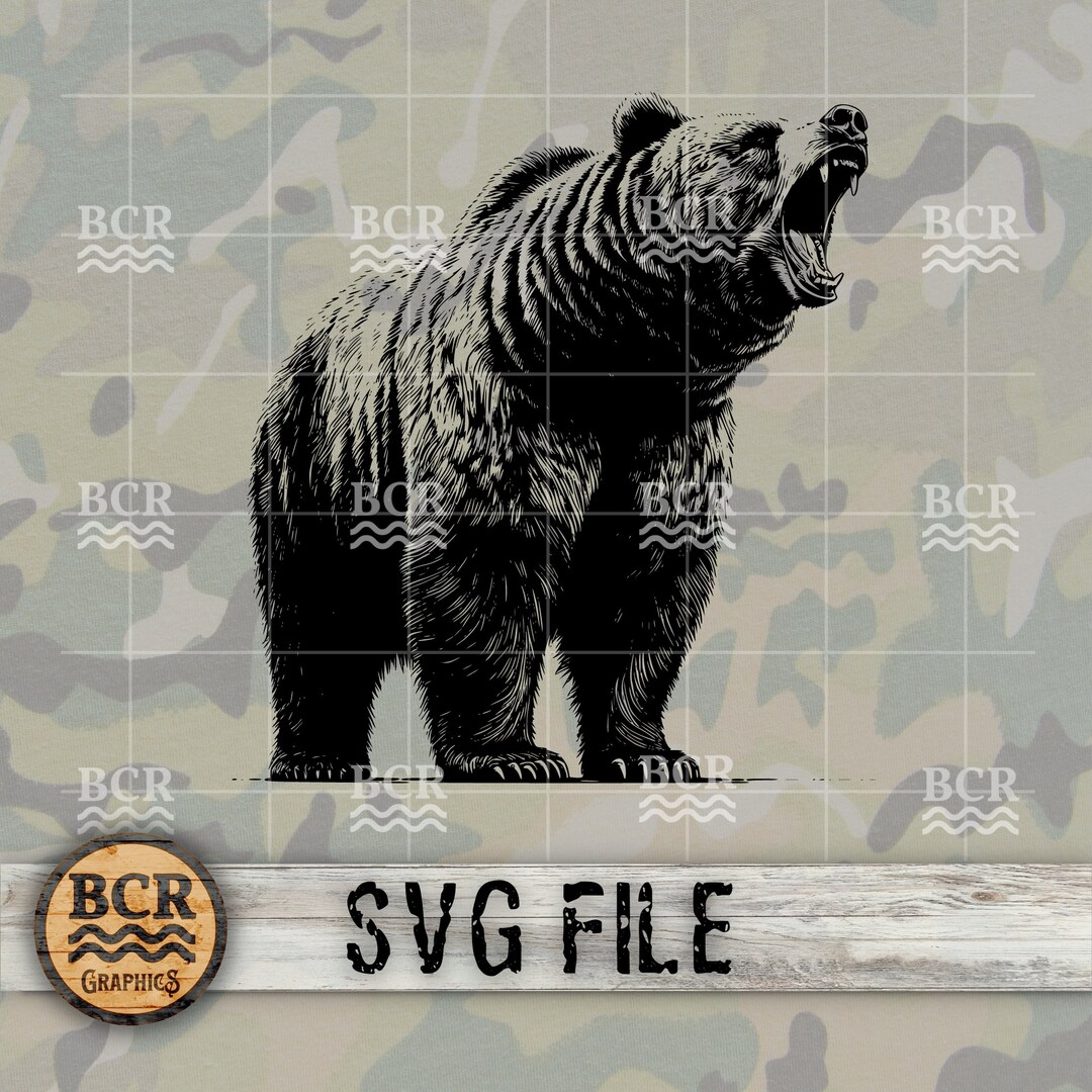Grizzly Bear SVG, Grizzly SVG, Bear SVG, Grizzly Bear Digital Download, Bear Hunting, Bear ...