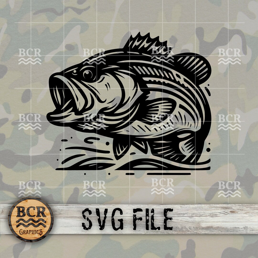 Largemouth Bass SVG, Bass Fishing SVG, Largemouth Bass Digital Download ...