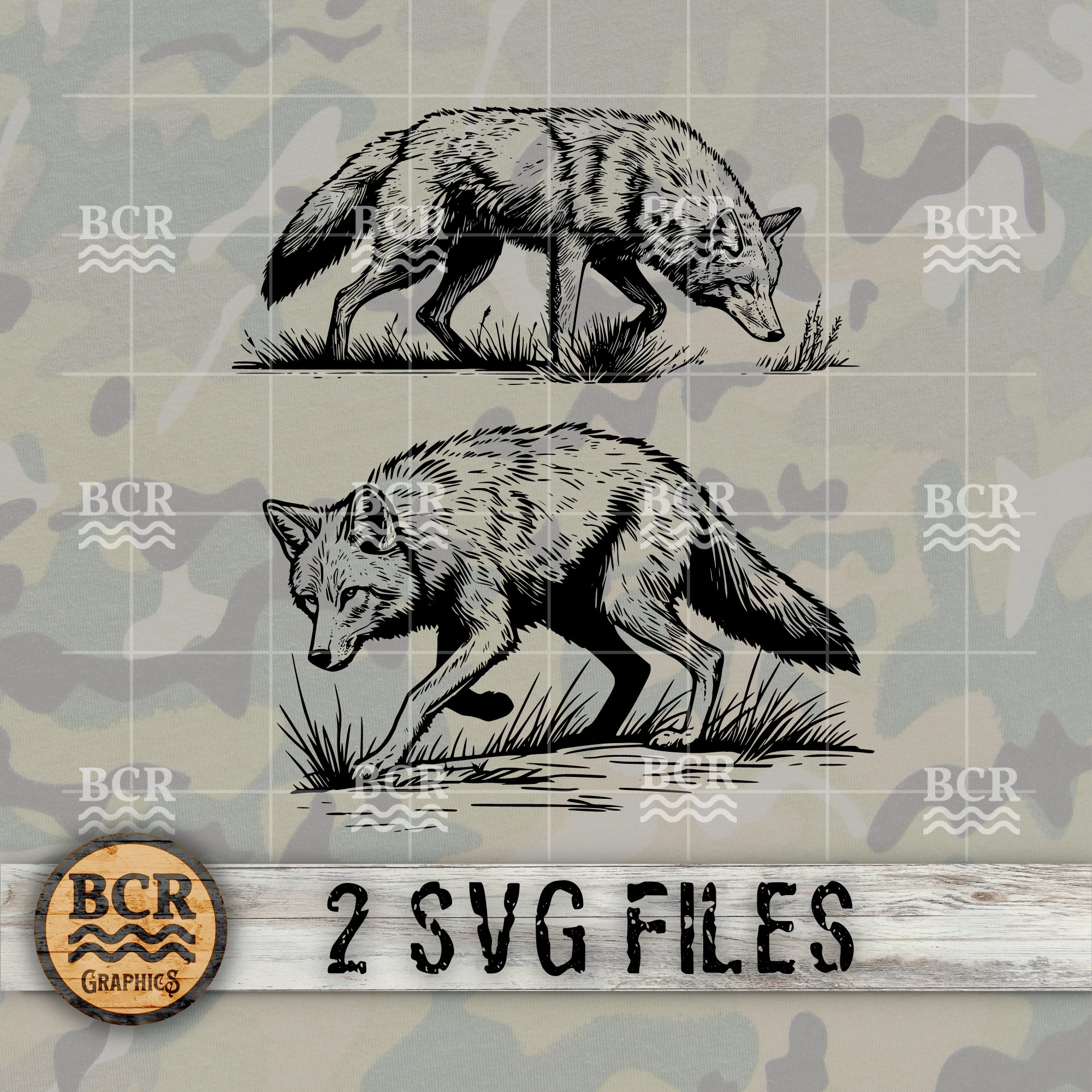 Coyote SVG, Stalking Coyote SVG, Coyote Hunting SVG, Coyote Digital ...