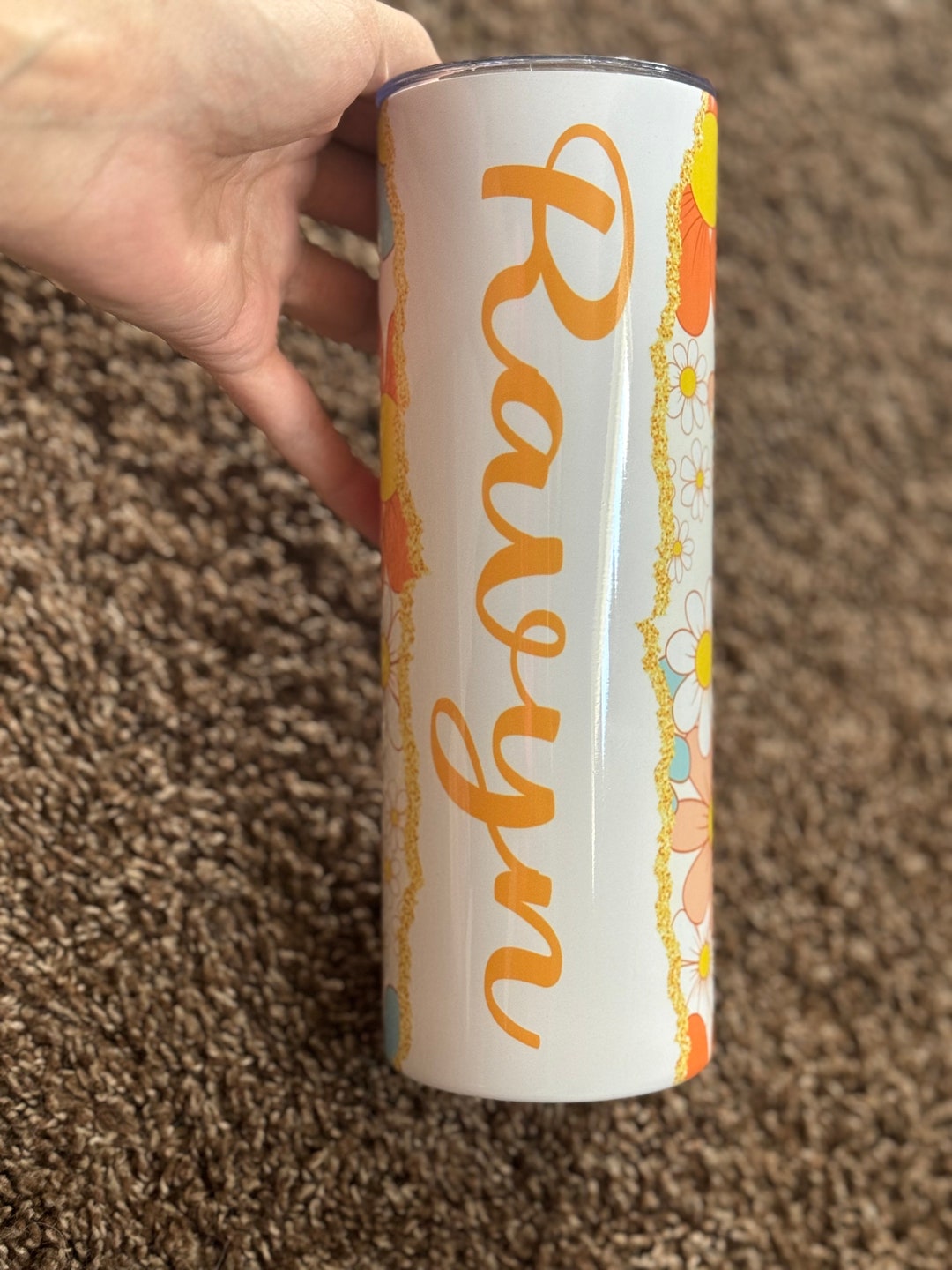 Custom Floral Name Tumbler 20 Oz Custom Tumbler Tumbler for Her Custom ...