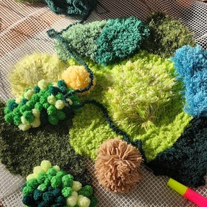 DIY Moss Rug Making Kit | Latch Hook Moss Mat Kit | DIY Kit | Yarn ...
