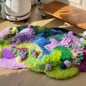 DIY Purple Moss Rug Making Kit | Latch Hook Moss Mat Kit | DIY Kit ...