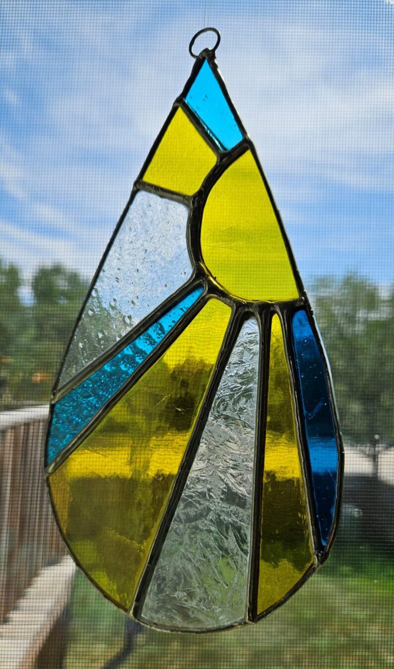 Stained Glass Tear Drop Sun - Etsy