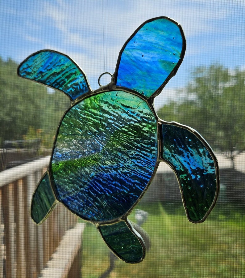 Stained Glass Sea Turtle - Etsy