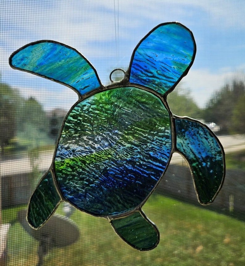Stained Glass Sea Turtle - Etsy