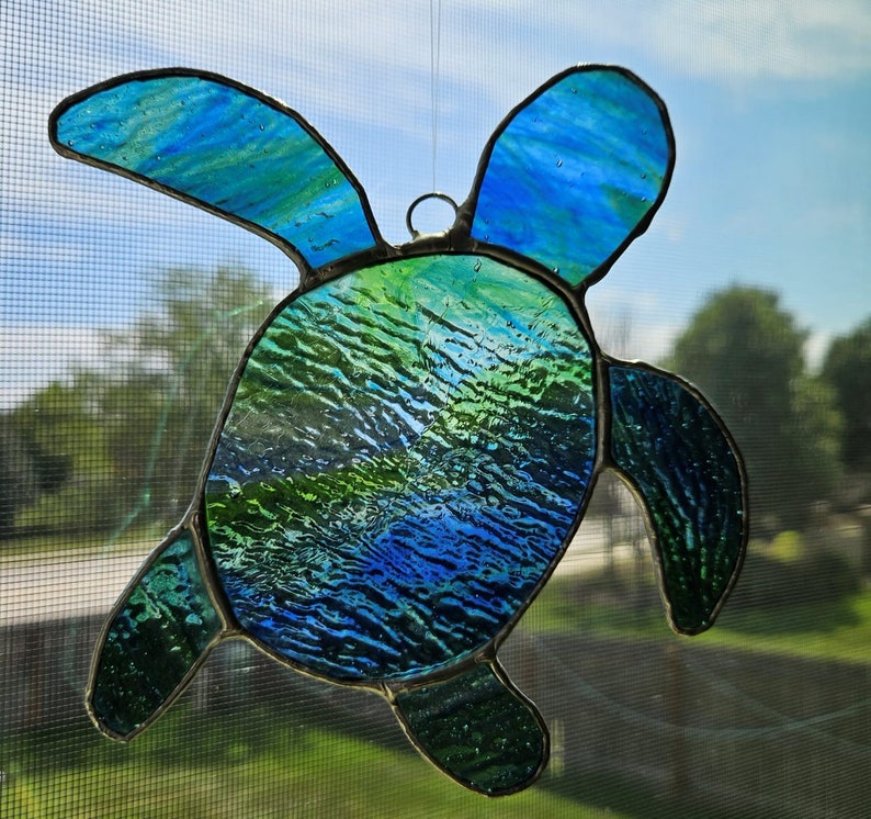 Stained Glass Sea Turtle - Etsy