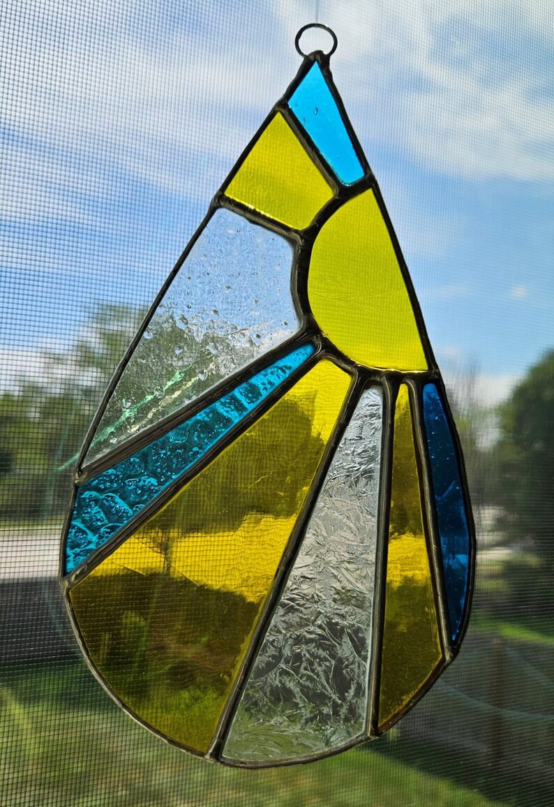 Stained Glass Tear Drop Sun - Etsy