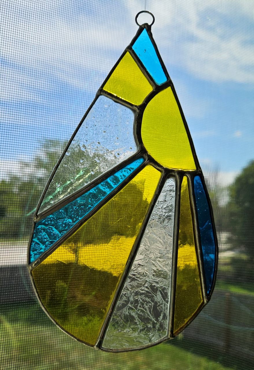 Stained Glass Tear Drop Sun - Etsy