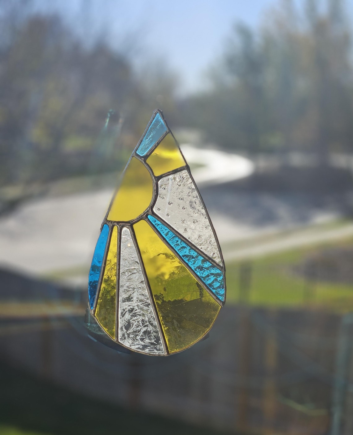 Stained Glass Tear Drop Sun - Etsy