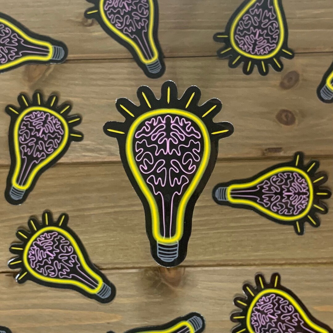 Bright Idea Sticker: Neuroscience Brain Light Bulb, Water Resistant - Etsy