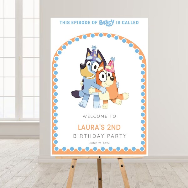 Custom Bluey Birthday Poster - Etsy