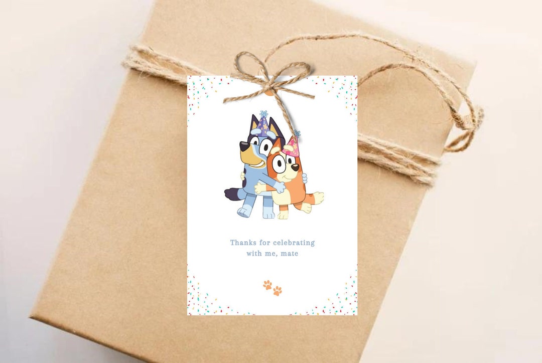 Bluey Bingo Favour Tag, Bluey Birthday, Blue Dog, Birthday Decorations ...