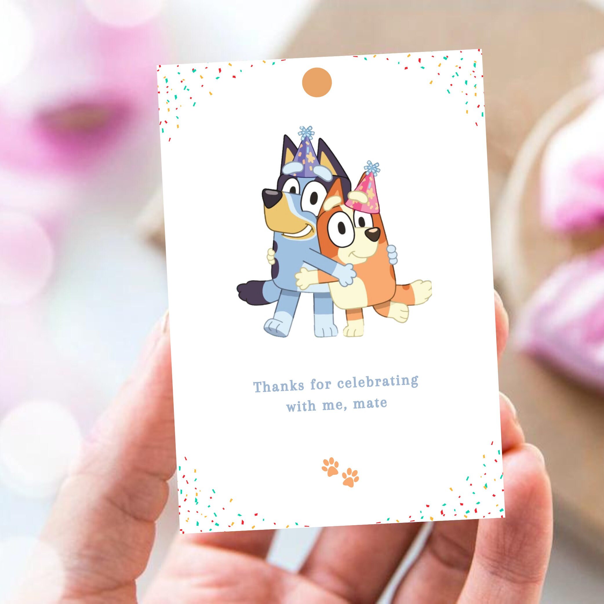 Bluey Bingo Favour Tag, Bluey Birthday, Blue Dog, Birthday Decorations ...