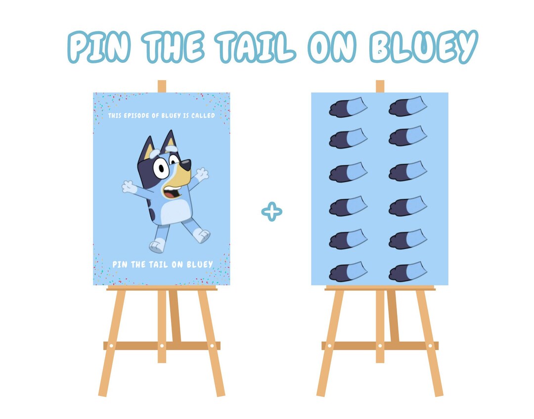 Bluey Party Game Pin the Tail on Dad Bluey Birthday Party Games Bluey ...