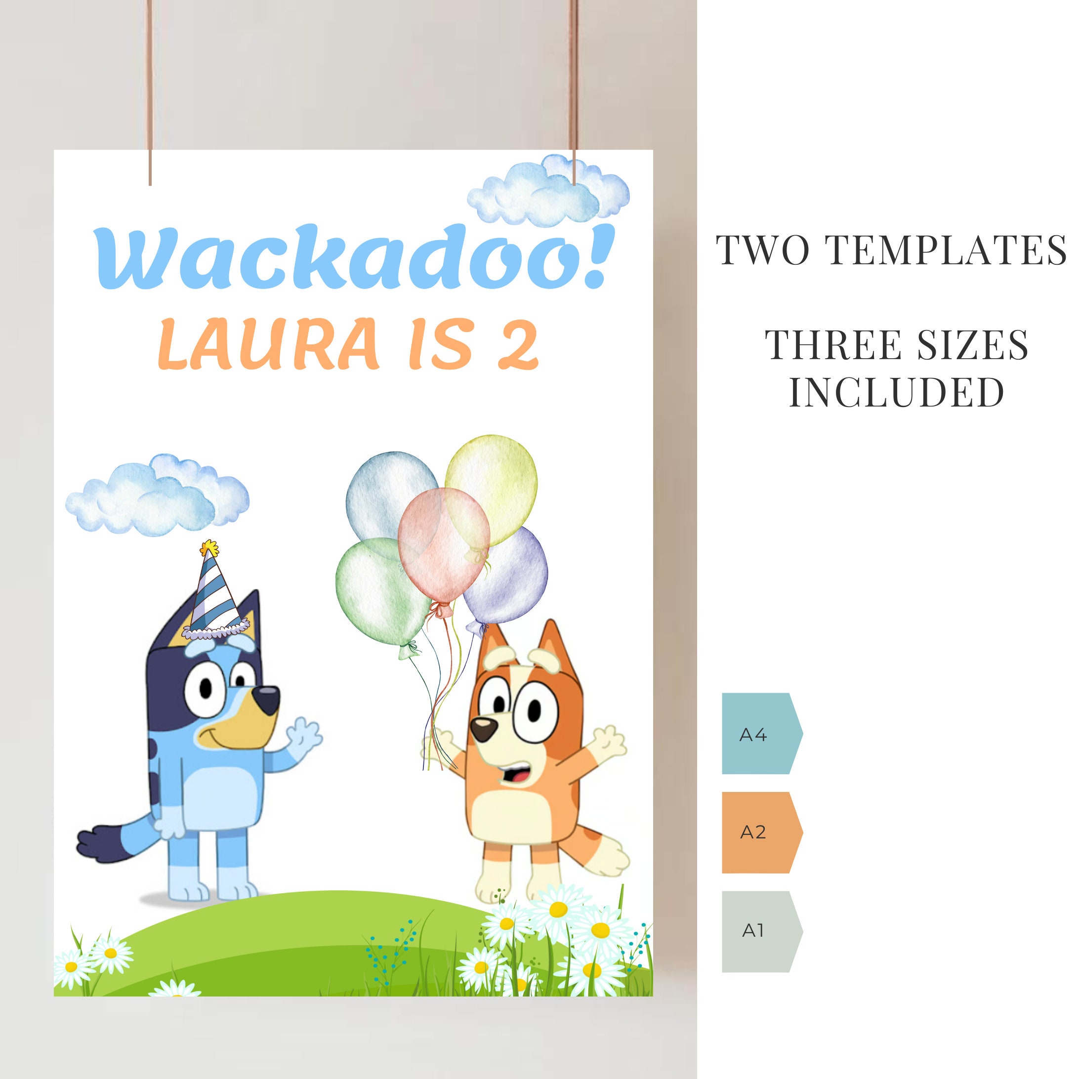 Bluey Welcome Sign Wackadoo Birthday Party Keepy Uppy Children ...