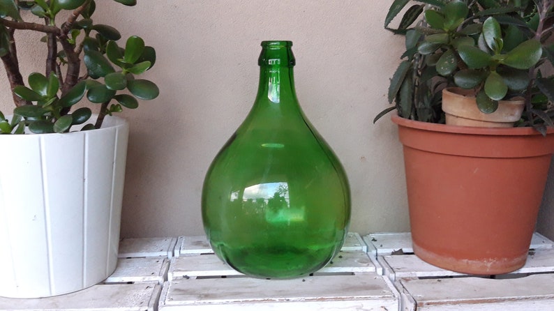 Italian Demijohn From the 1970s in White Glass 5lt or 10 LT Size small ...