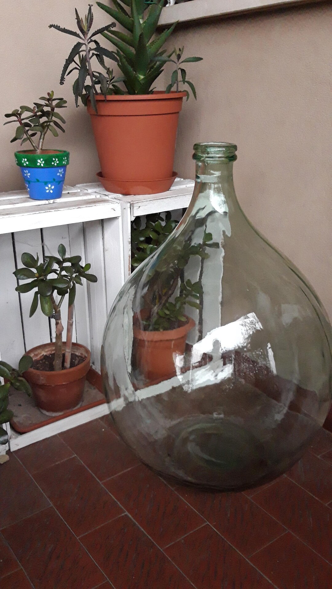 Antique Large 19th Century Italian Made Transparent Demijohn, for ...