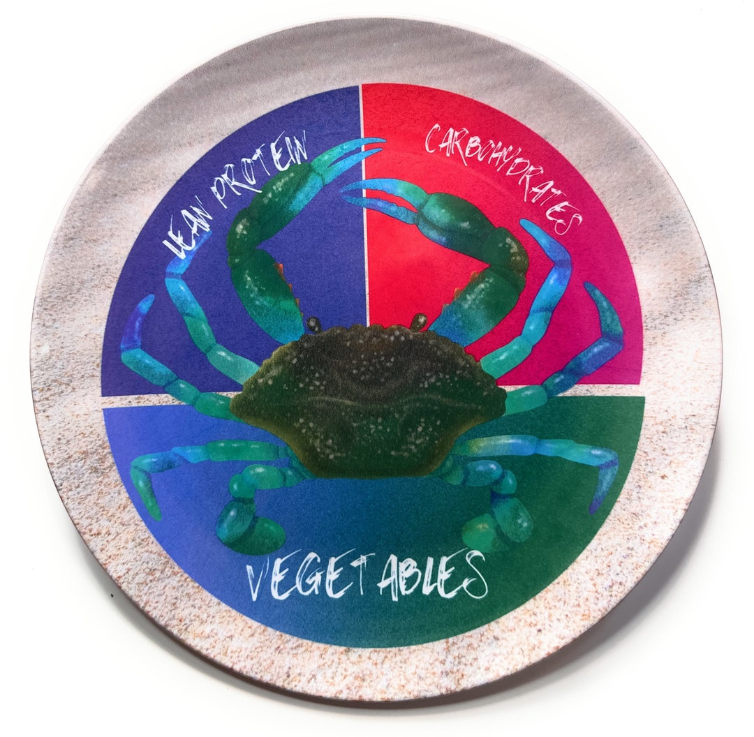 Blue Crab Portion Control Plate for Adults and Children, Dish 10 ...