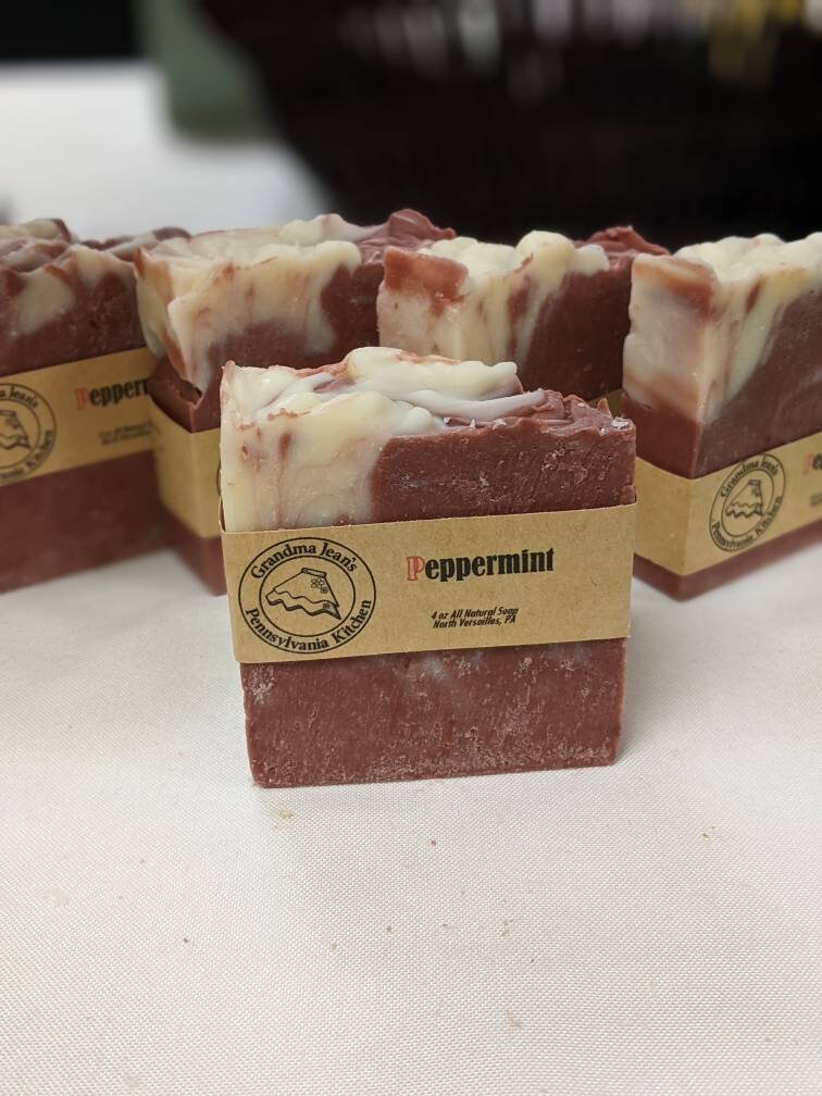 Peppermint All Natural Handmade Cold Process Soap - Etsy