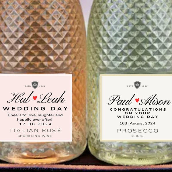 Personalised Prosecco Label for Wedding - Etsy UK