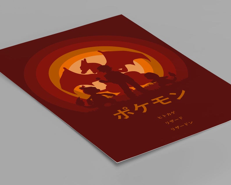 Pokemon Poster, Charizard Evolution, Pokemon Print, Charmander ...
