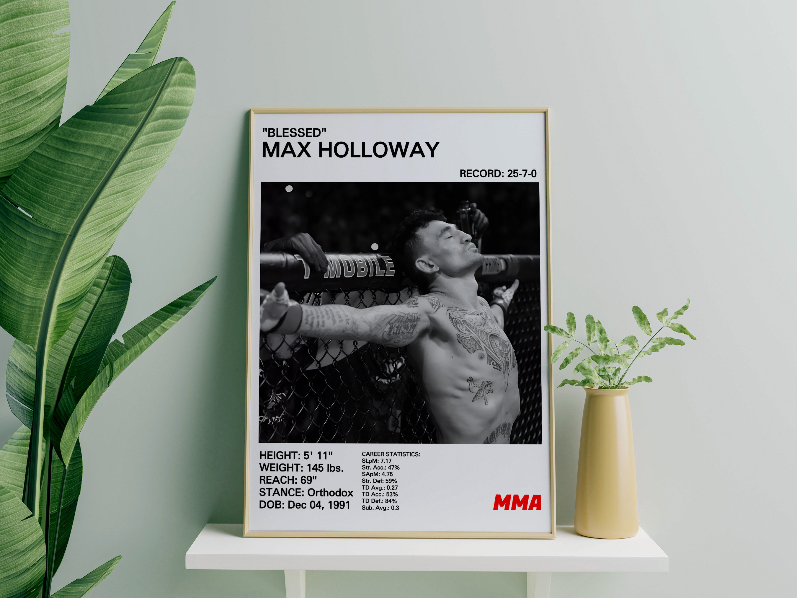 Max Holloway Poster, Max Blessed Holloway Print, MMA Artwork - Etsy
