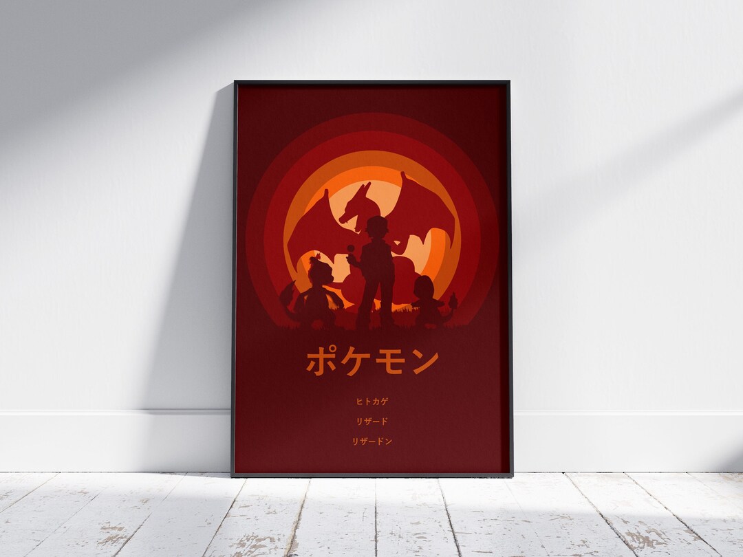 Pokemon Poster, Charizard Evolution, Pokemon Print, Charmander ...