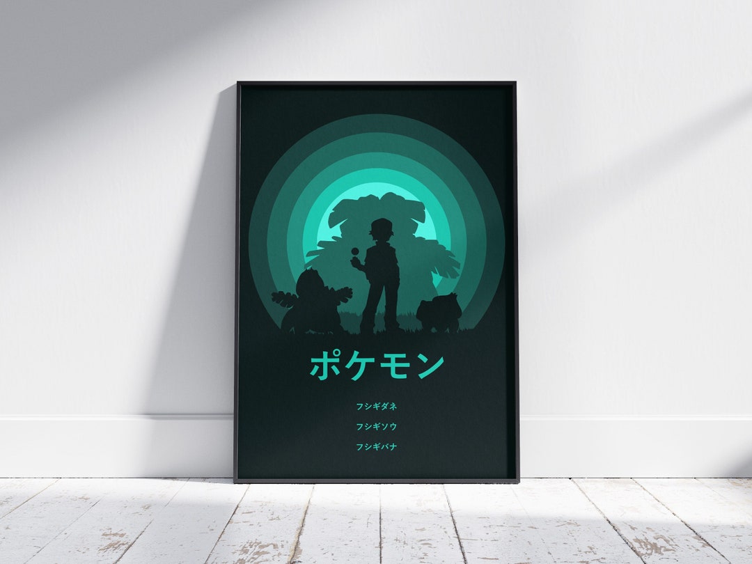 Pokemon Evolution Poster, Japanese Style, Bulbasaur Poster - Etsy