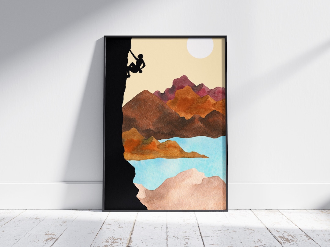Rock Climbing Poster, Rock Climbing Print, Gift for Rock Climbers ...