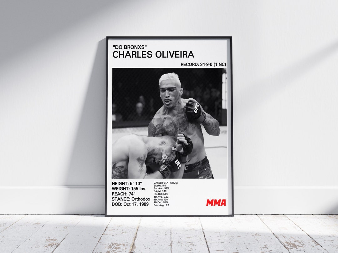 Charles do Bronx Oliveira Poster, Mixed Martial Arts Print, MMA Artwork ...