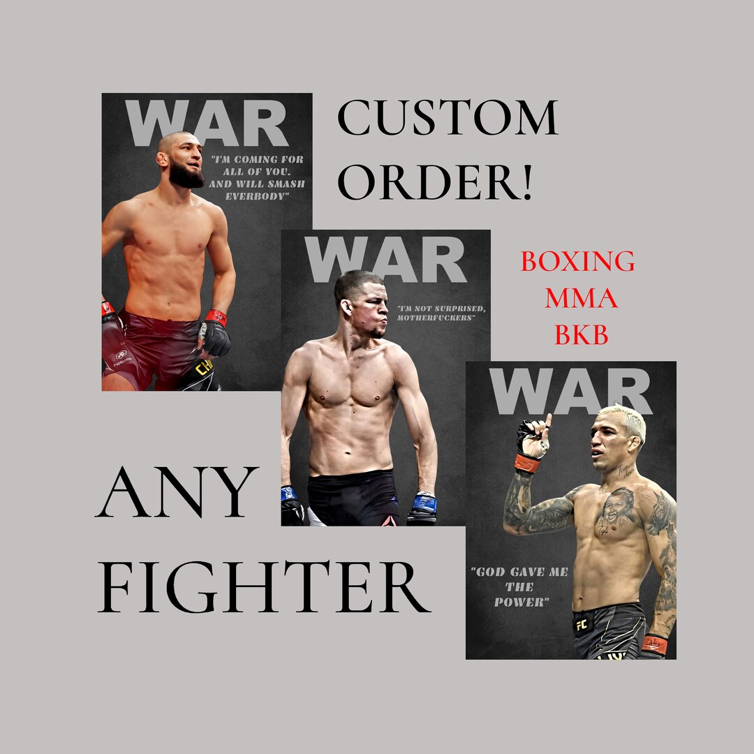 Custom Fighter Poster Boxing MMA UFC BKB Etc. - Etsy