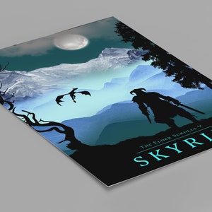 Skyrim Elder Scrolls Poster, Gaming Print, Fan Art, Posters, Gaming ...