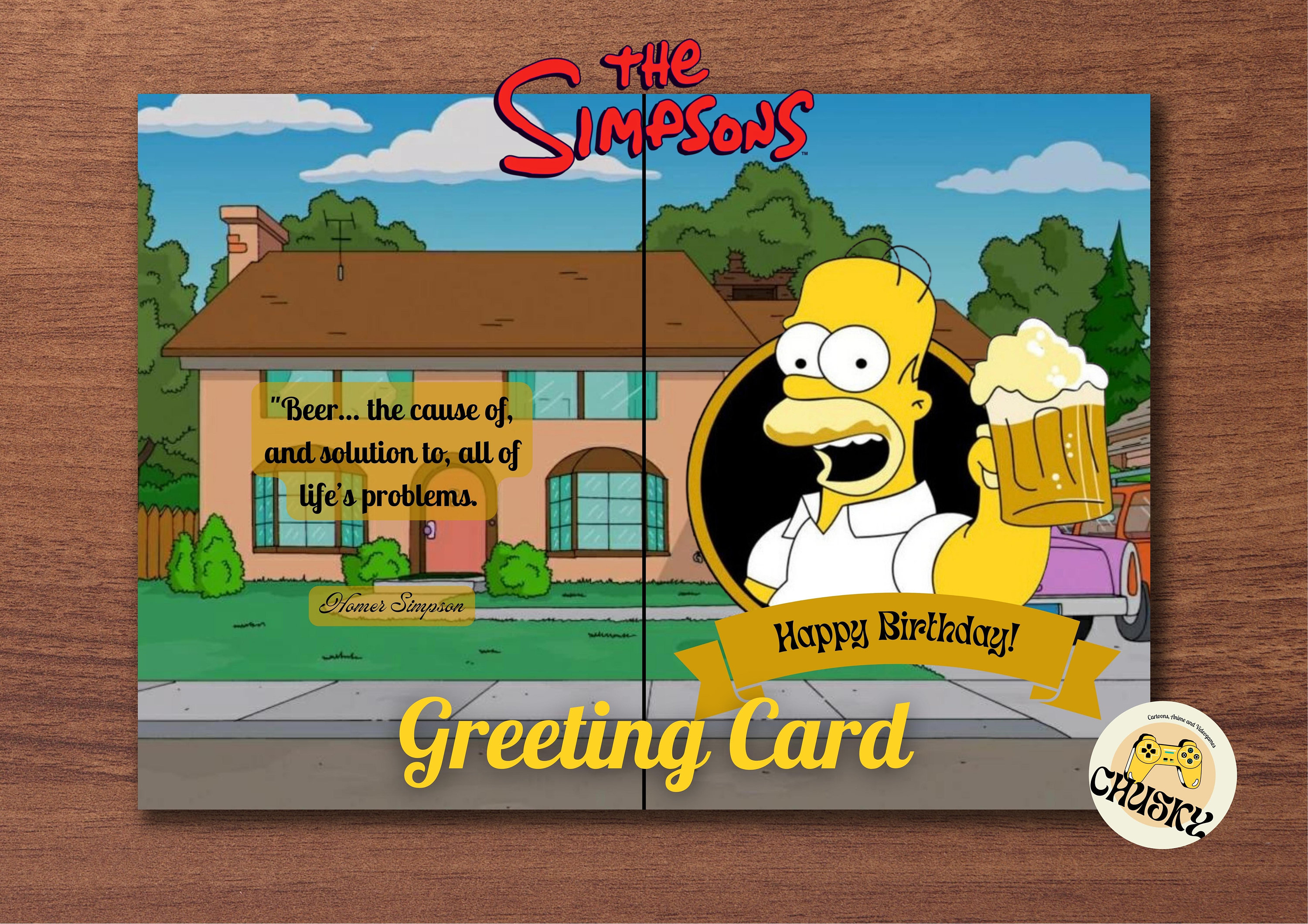 The Simpsons Greeting Card for Birthdays - Etsy