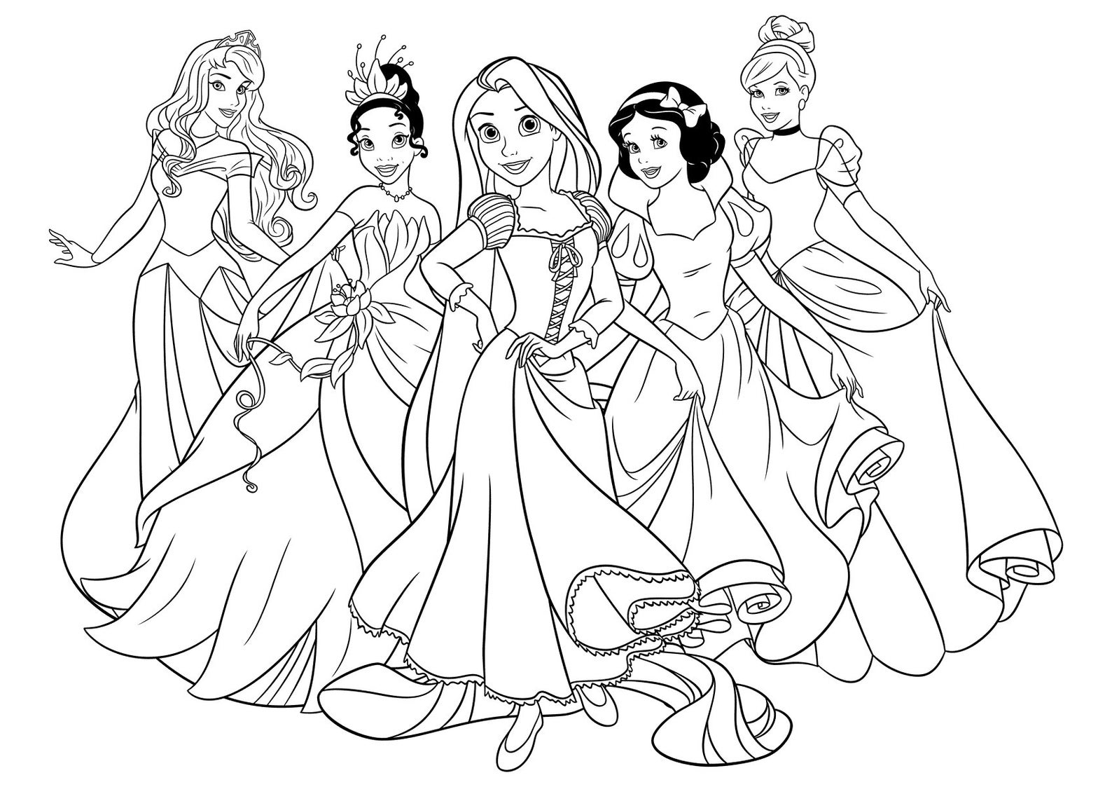 20 Princess Coloring Pages | Digital Art - Etsy