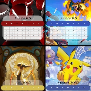 Pokemon Calendar 2023 | Digital Art - Etsy