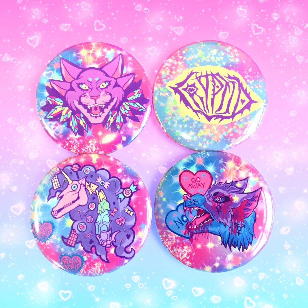 Candied Cryptids Badges Pastel Goth, Kawaii, Jfashion, Original Art ...